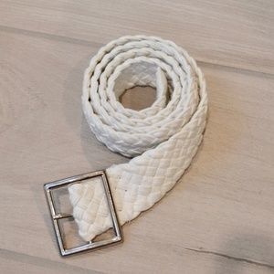 Accessories | White Woven Braided Belt | Poshmark